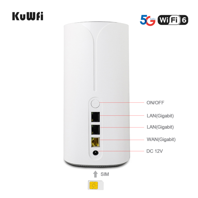 KuWFI 5G CPE Router 4G/5G SIM Card WiFi6 Dual Band NSA/SA Modem 5G ...