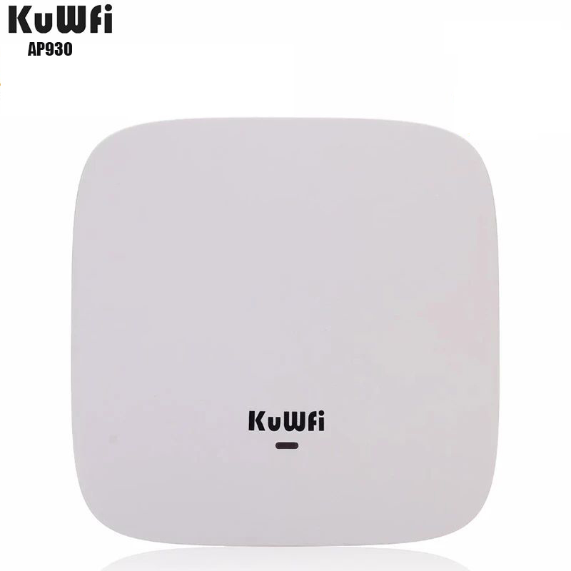 KuWFi Ceiling Mount Ap 2.4g 48v Poe Access Point 300mbps for Indoor WiFi Covering
