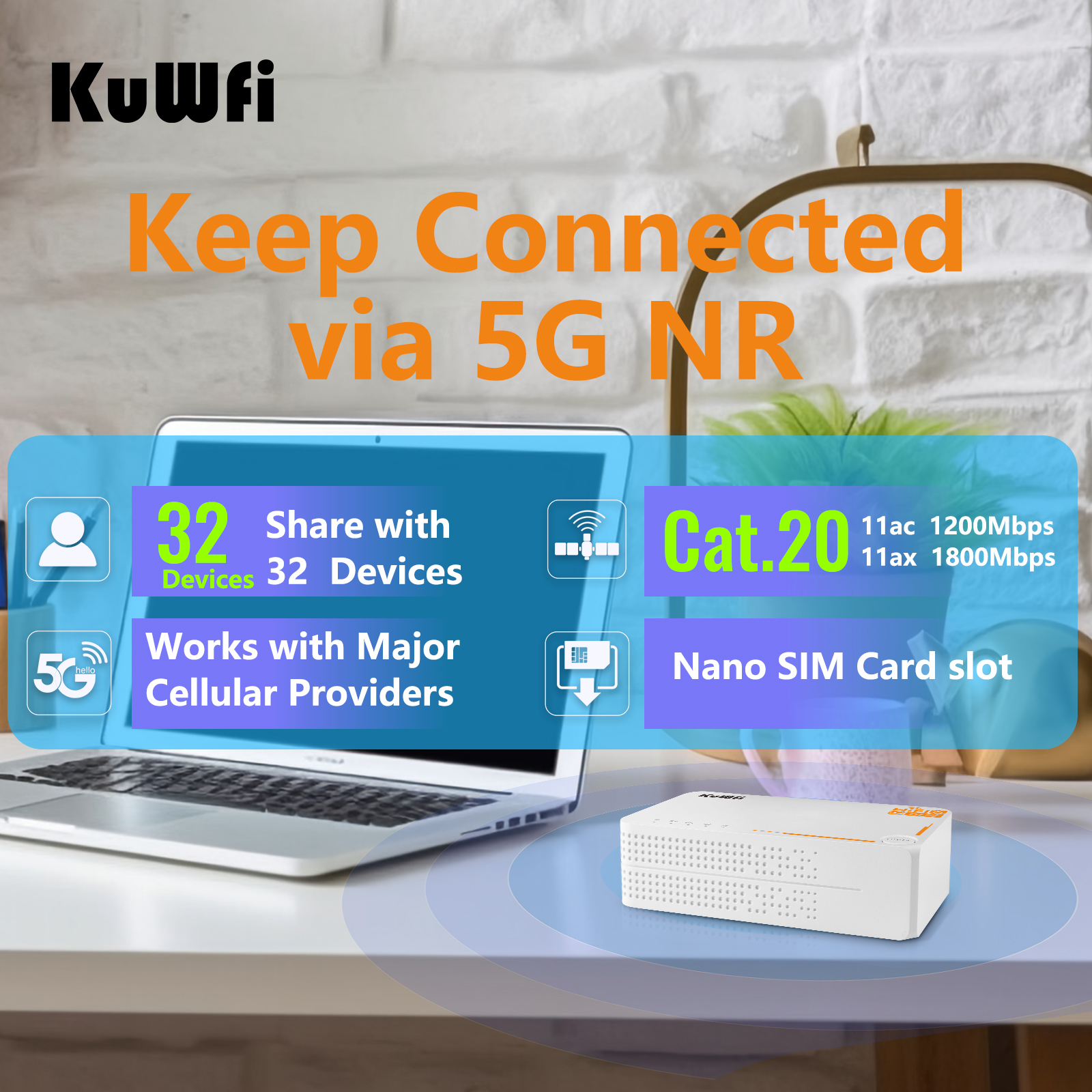 KuWFi 5g CPE Router 4000mah Wifi 6 Pocket Wifi Router 5g Router with ...
