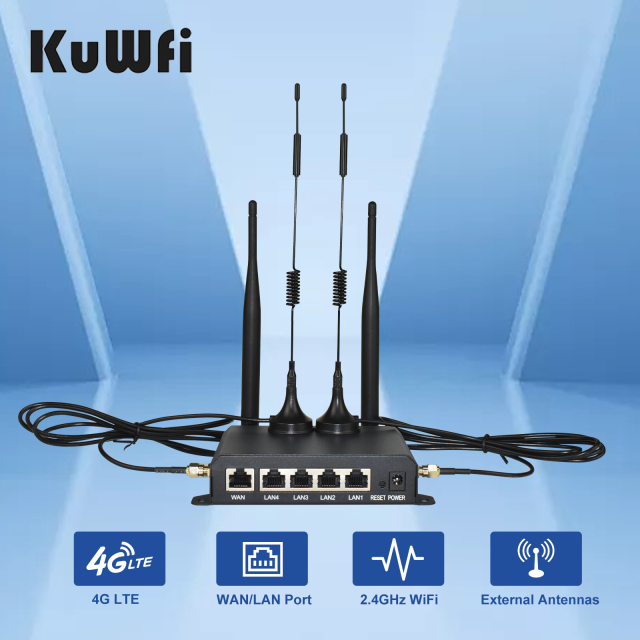Wall-mounted KuWFi wifi router 2.4ghz 300mbps lte 4g wireless router 4 ...