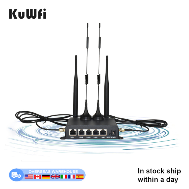 Wall-mounted KuWFi wifi router 2.4ghz 300mbps lte 4g wireless router 4 ...