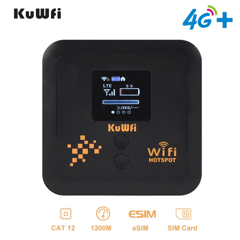 KuWFi dual sim 4G+ pocket wifi cat12 4g lte wireless router rj45 ...