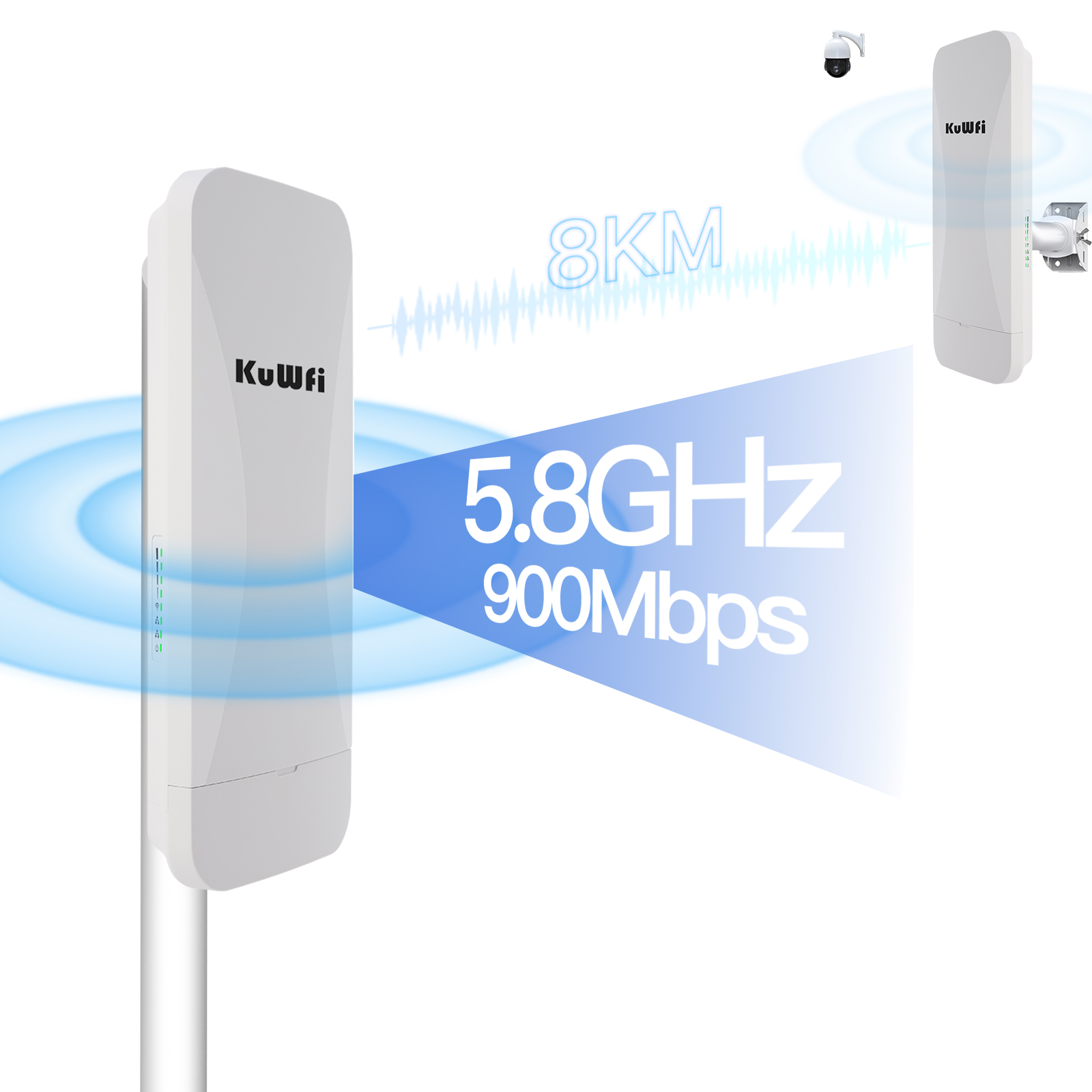 KuWFi Cloud Manage 900mbps 8km PTP PTMP Long Range 18dBi Antenna ...
