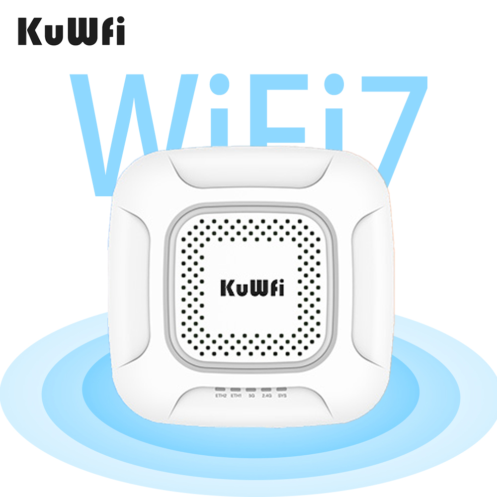 KuWFi WiFi7 AP 9Gbps Tri-band Gigabit Port 48V POE indoor Ceiling ...