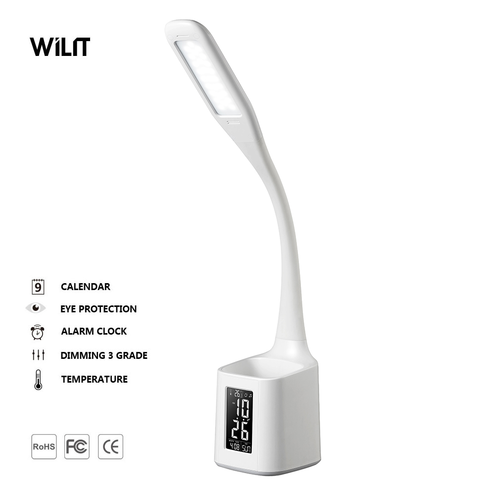 Desk Oganizer LED Table Lamp Desk Reading Lamps Study with Calendar U6