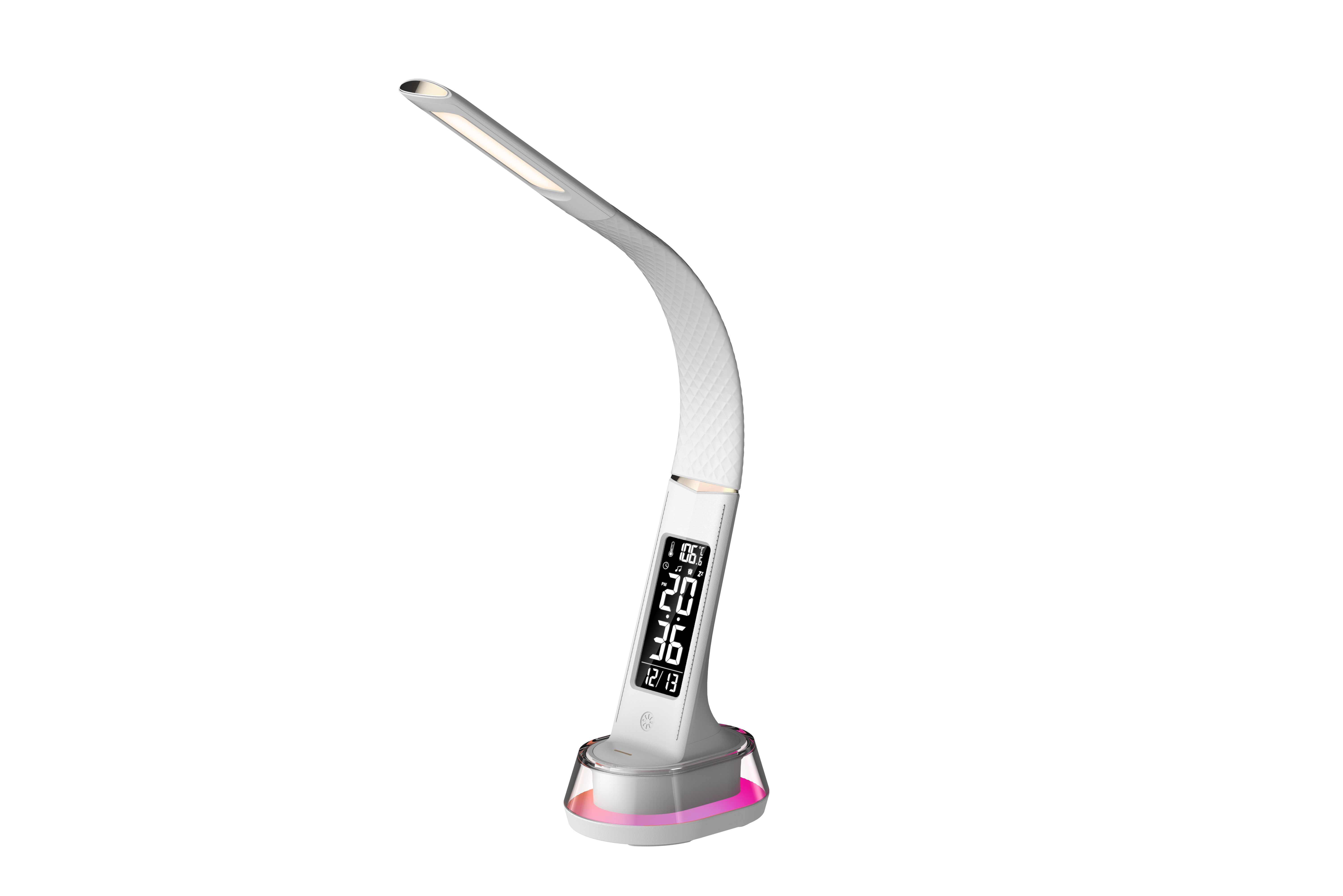 LED Desk Lamp with Clock and RGB Light