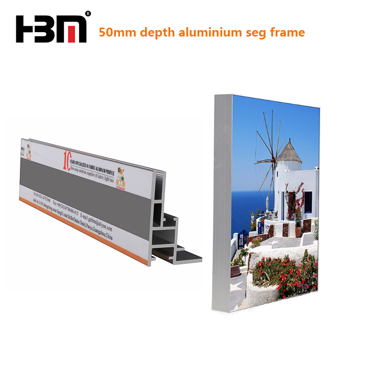 50mm depth aluminium profile seg frame for frameless fabric light box ...