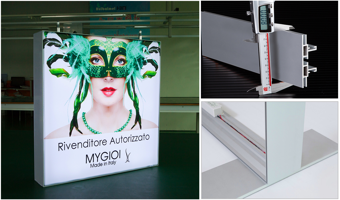 80mm Double Sided Fabric LED Light Box Frameless SEG Display HBM