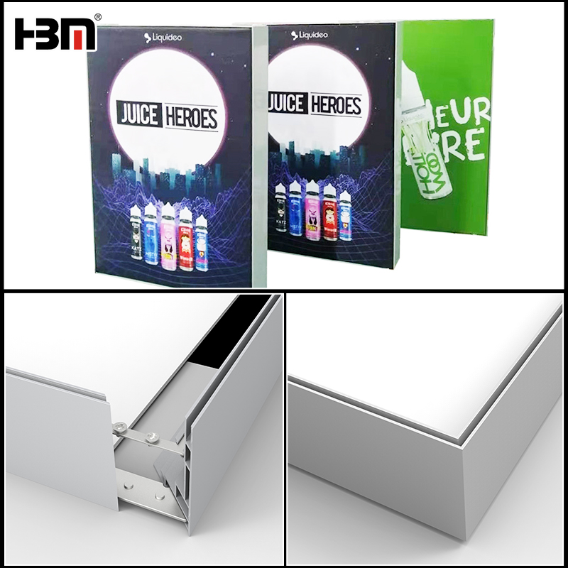 Single side 80mm anodized aluminum extrusion fabric light box profile ...