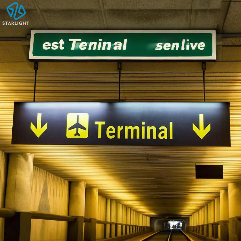 Metro subway airport shipping mall direction guide sign light box