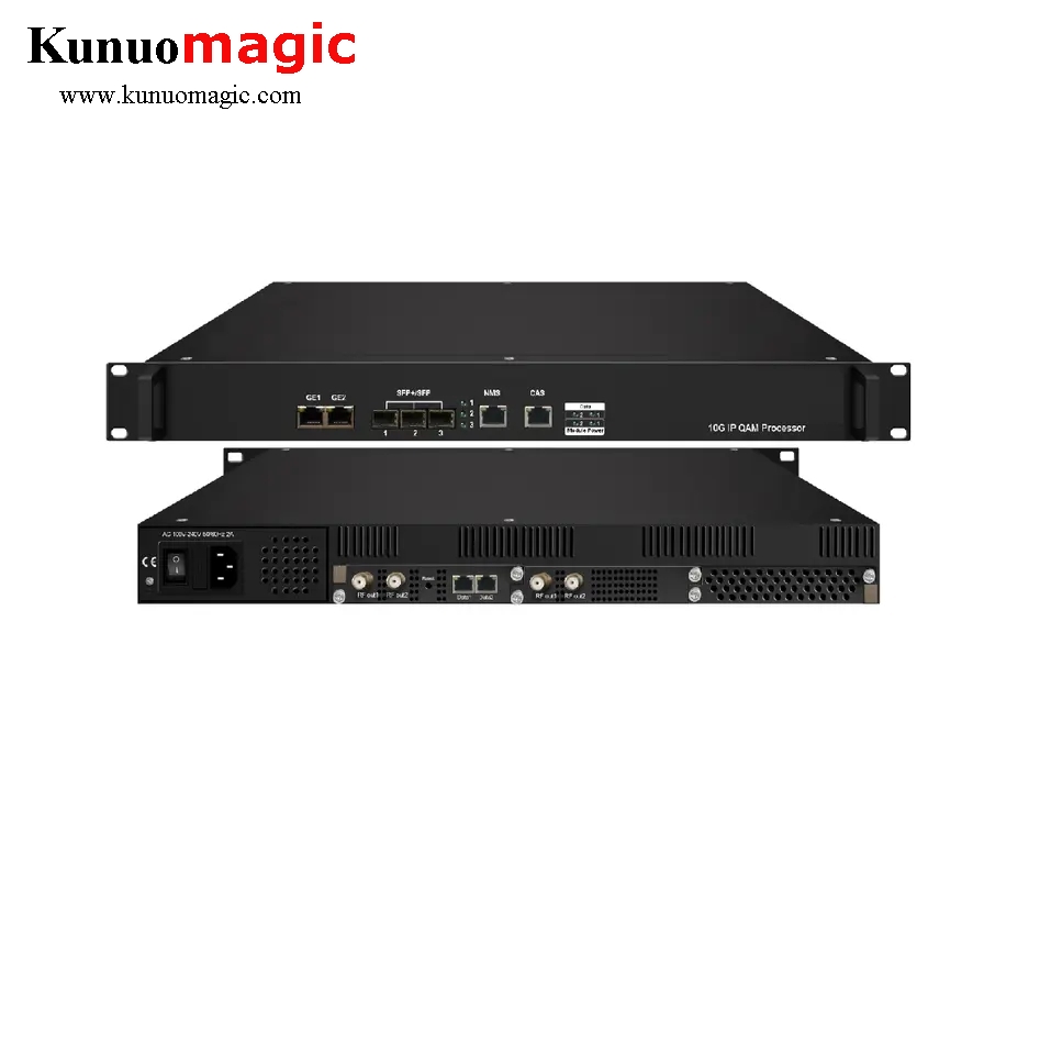 112CH 10G IP QAM Modulator 64QAM Modulator DVB-C modulator with mux and ...