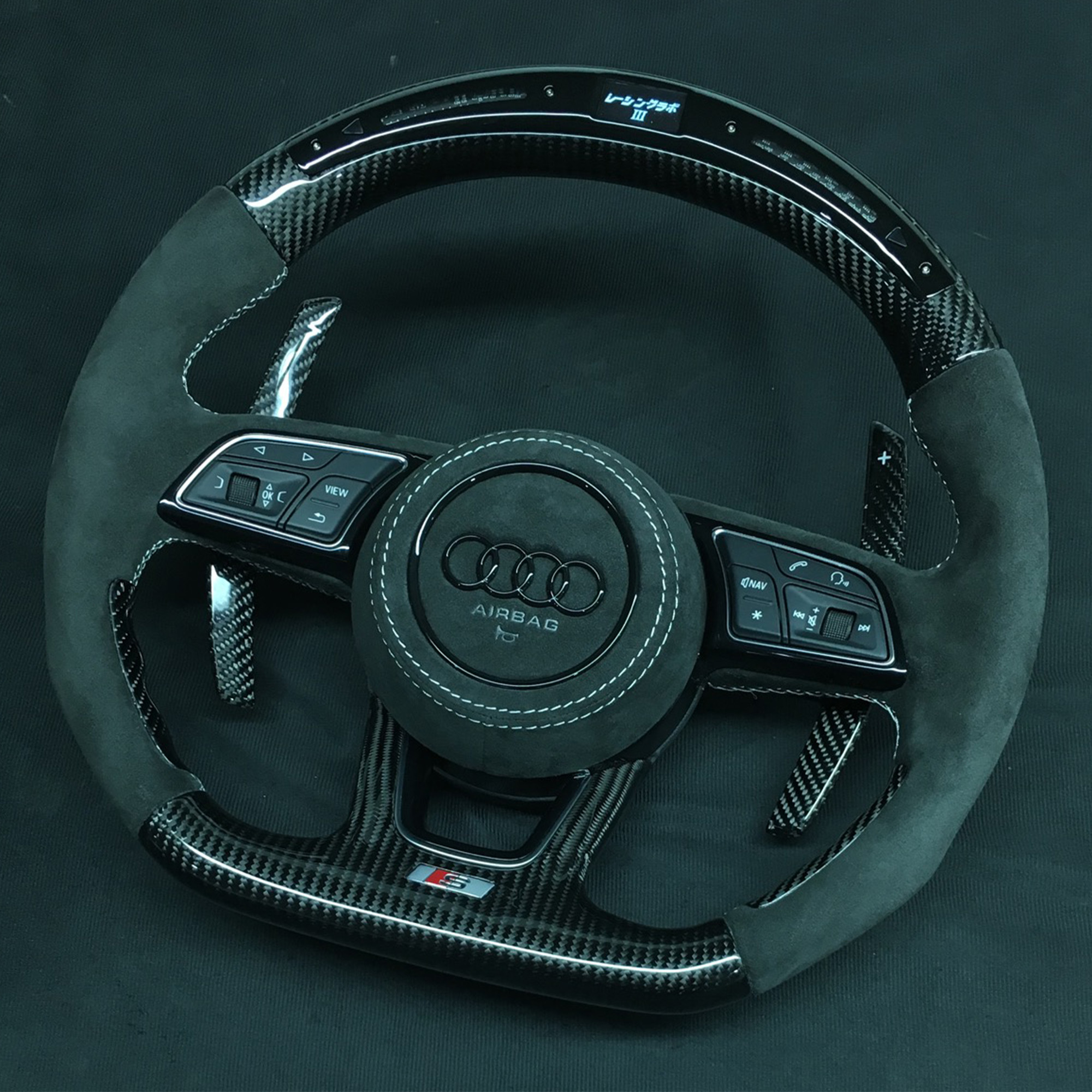 Audi sport steering wheel with 4K carbon fiber trim, Alcantara grips ...
