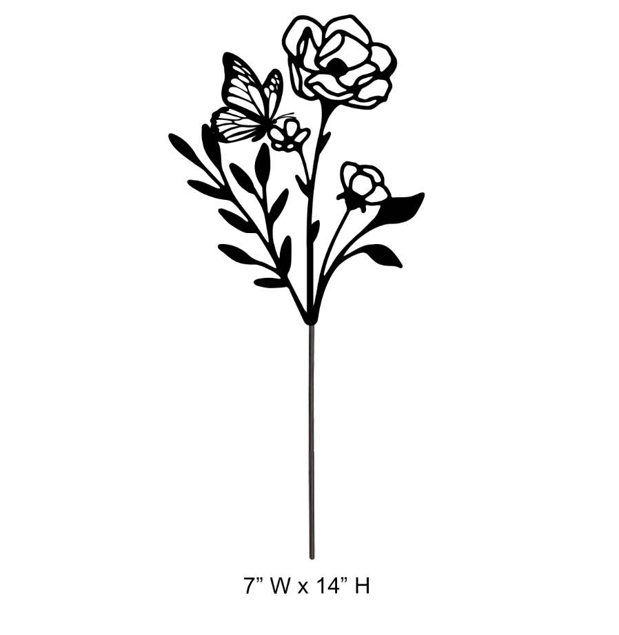 Flower Silhouette Planter Picks