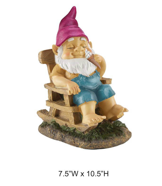 Gnome Sitting On Chair Statue