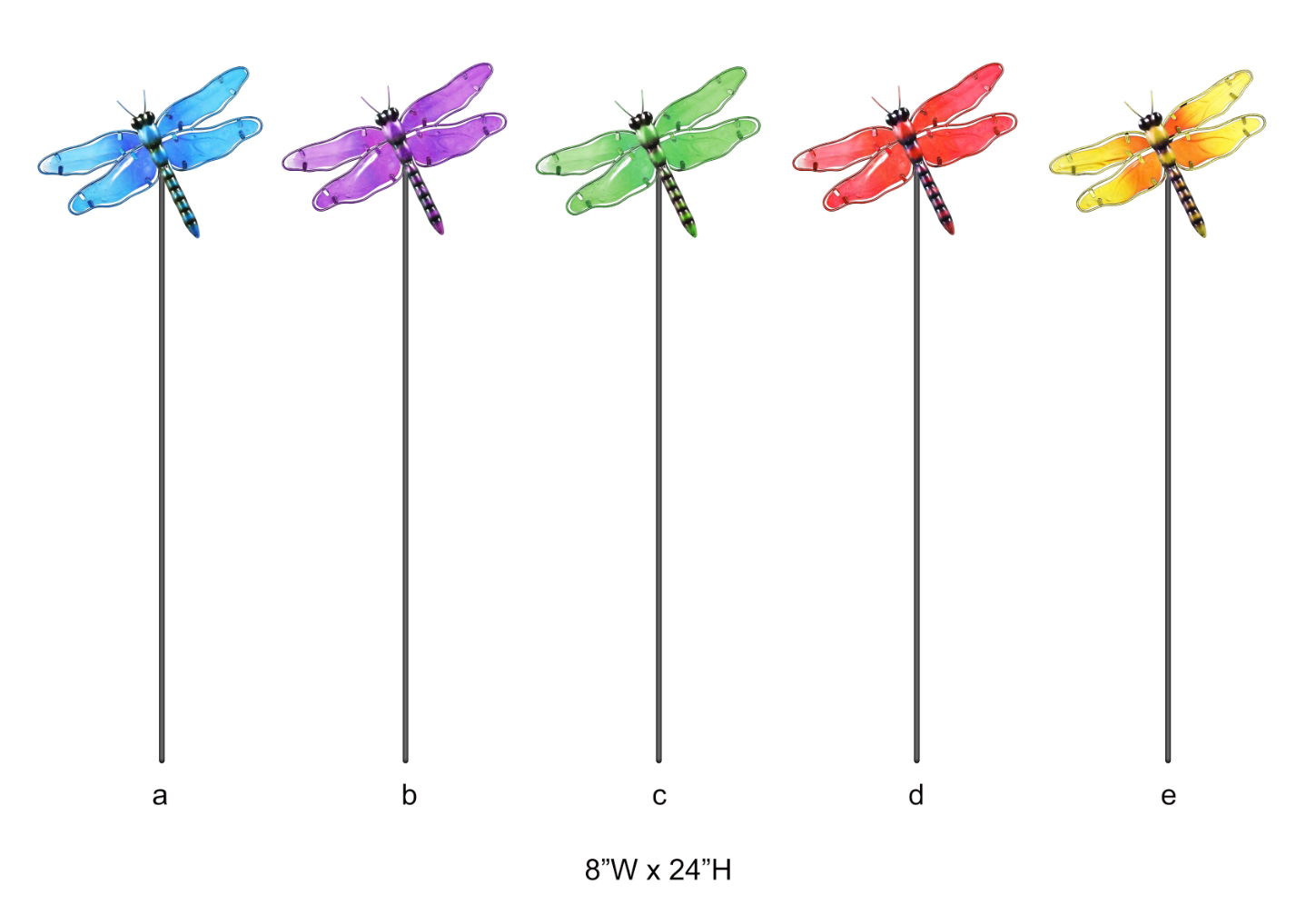 Multi-colored Dragonfly Garden Stake