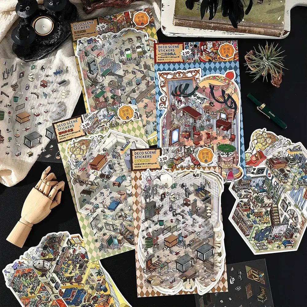 3D Big Size Sticker Scene Horror Laboratory|Puppet show|Operating Room|Spooky House
