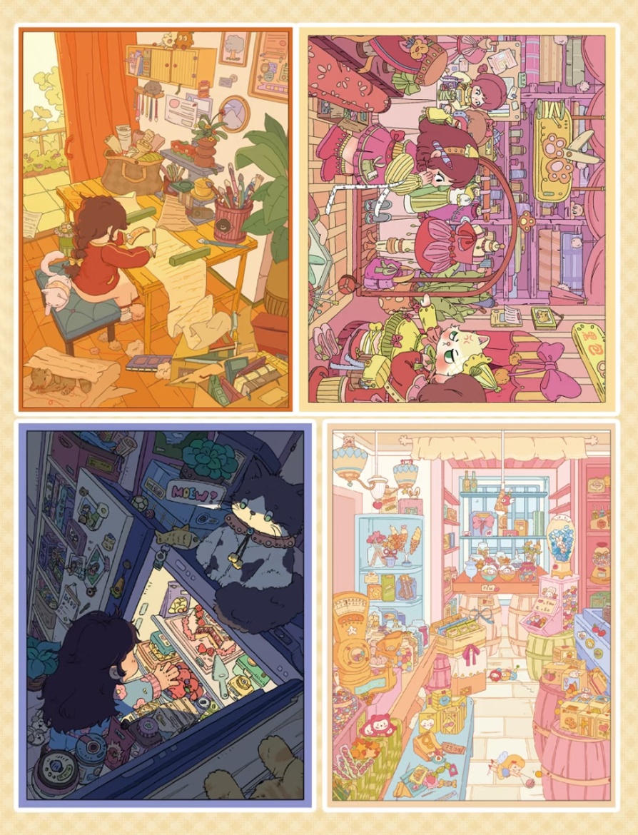 DIY 3d Sticker-Cat's Tailor Shop|Candy Store|Sneak From Fridge ...