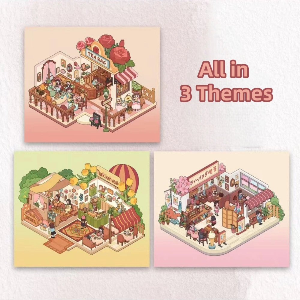 DIY 3D Scene Stickers-Rose Tea|ShowaSakura|Tulips with Gentle Breeze