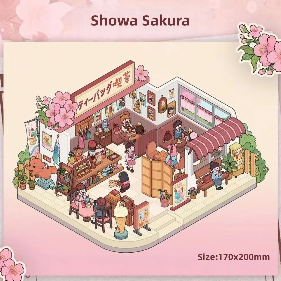 DIY 3D Scene Stickers-Rose Tea|ShowaSakura|Tulips with Gentle Breeze