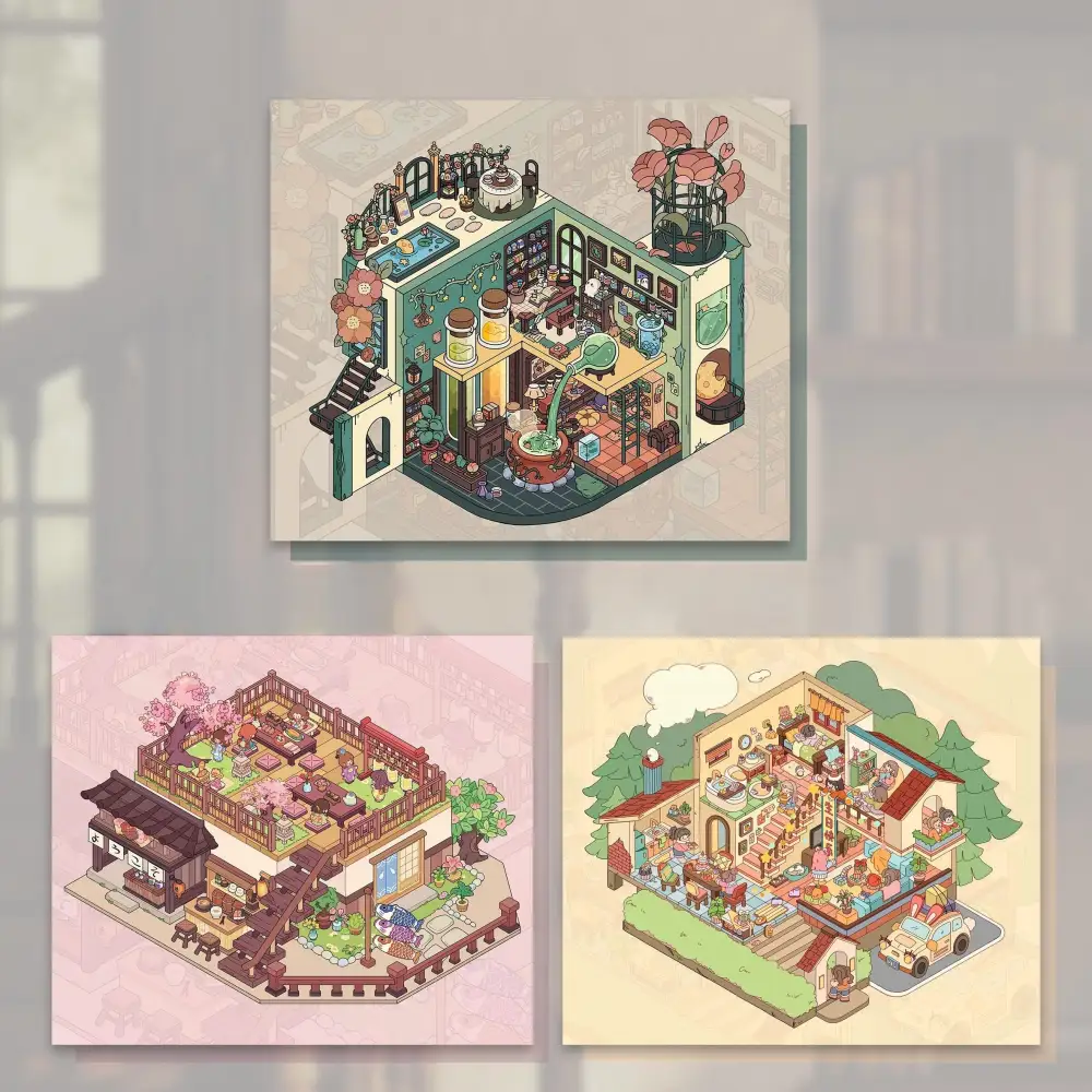 DIY 3D Landscape Sticker Cute Miniature Scenes-Secret Medicine House ...