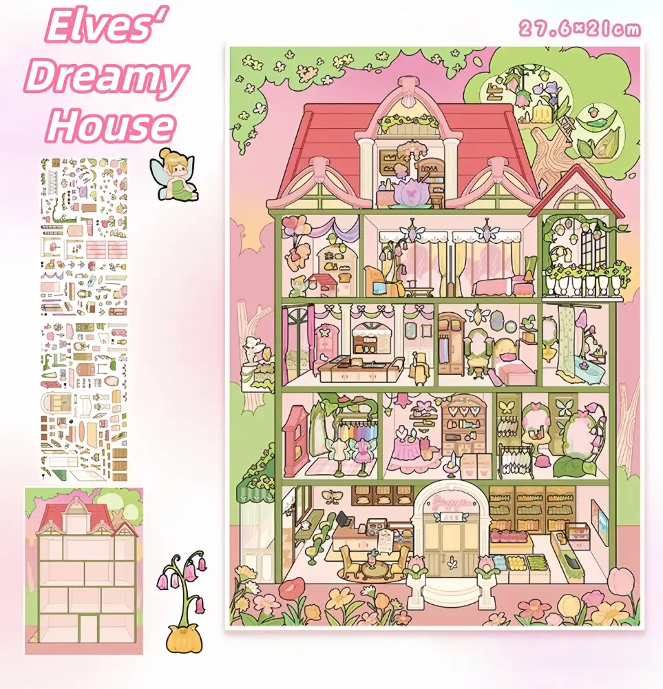 DIY 3D Sticker Scene-Elves' Dreamy House|Full-of-happiness Home
