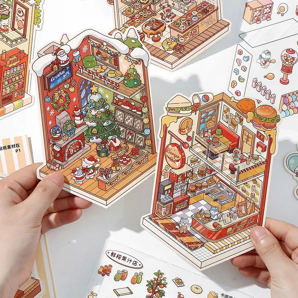 DIY 3D Sticker Scene Collection Book-Tasty Alley|West Street