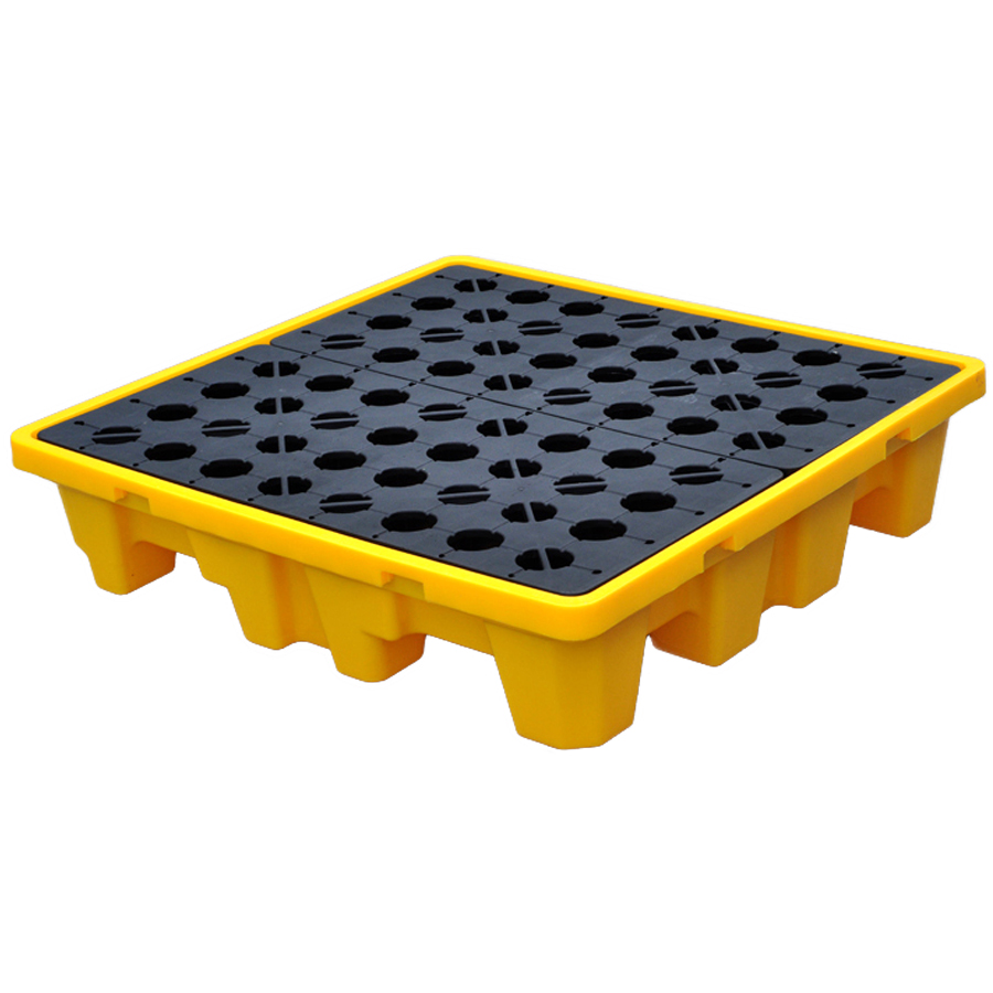 Heavy Duty HDPE 4 Drums Spill Plastic Warehouse Pallets