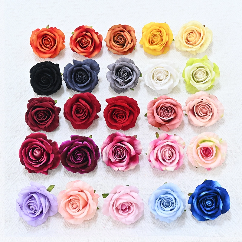 3.94"/10cm Popular Wedding Artificial Velvet Roses Flowers – Artificial ...