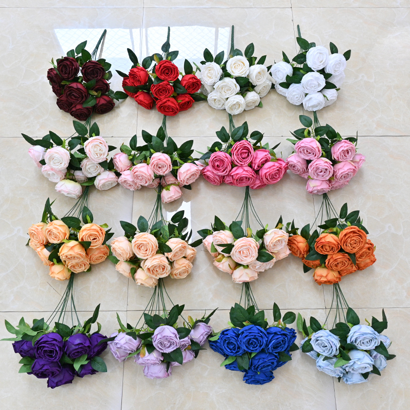 Artificial Rose Bouquet Flowers Decoration For Wedding – Silk Flowers ...