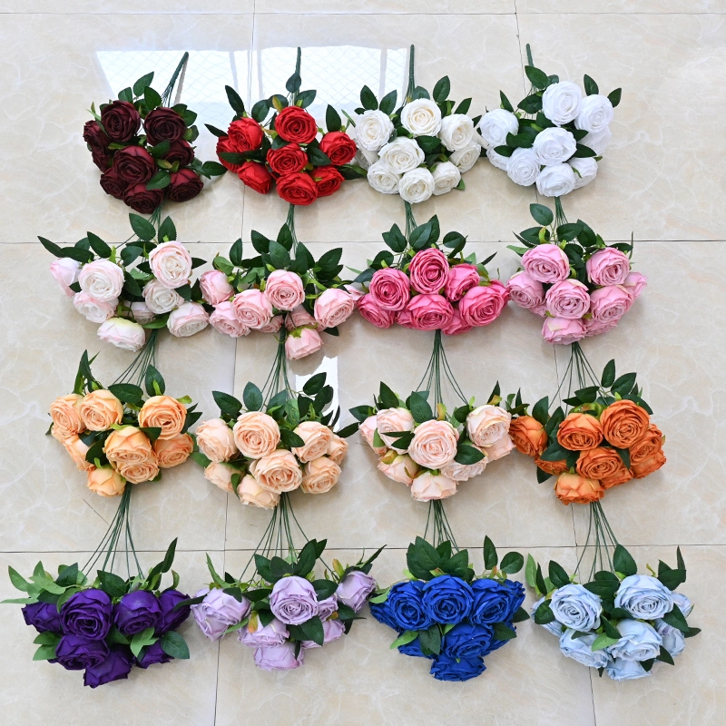Artificial Rose Bouquet Flowers Decoration For Wedding – Silk Flowers ...