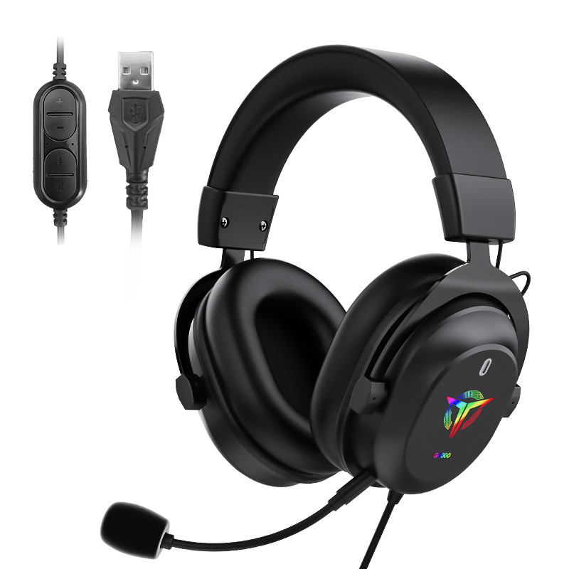 Rambotech New RGB Headset Game Headset with Microphone Wired Computer ...