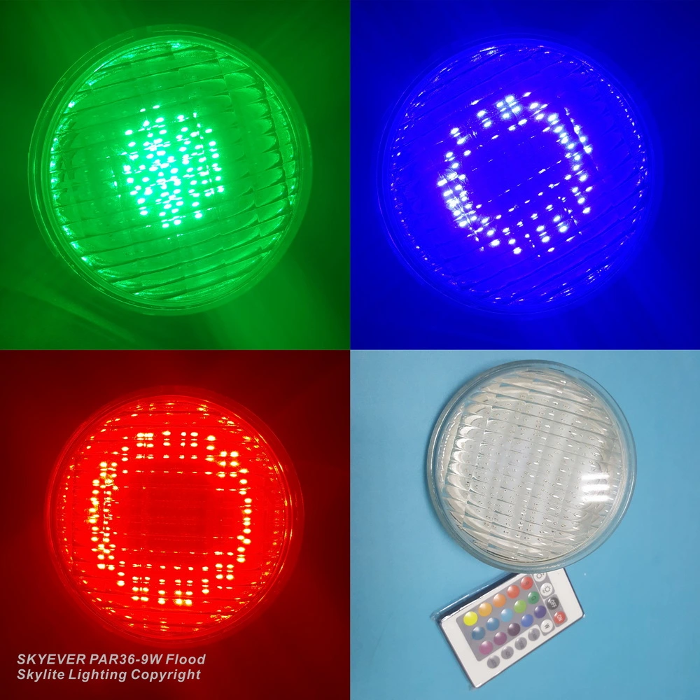 Glass LED PAR36 reflector lamp bulb, low voltage input, waterproof and ...