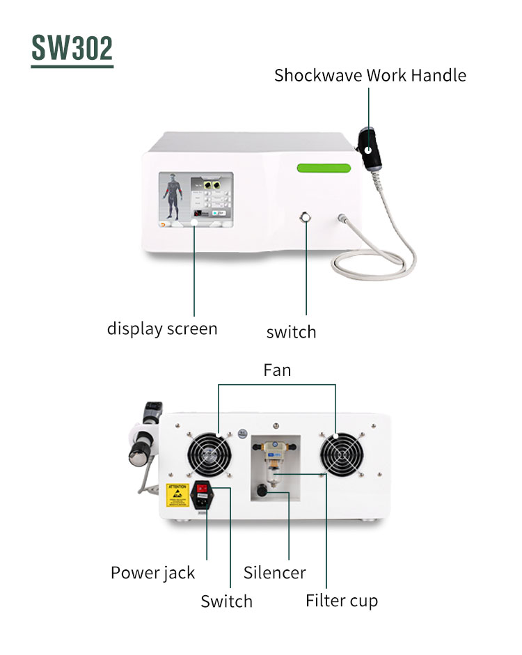 Pneumatic Shockwave Eswt Onda De Choque Physiotherapy Equipment