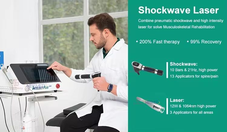 Professional Pneumatic Shockwave & Laser 2-IN-1 Therapy Machine