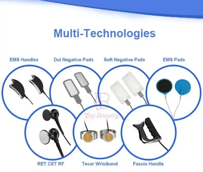 9-in-1 Tecar Therapy CET/RET + EMS + Wristband + Fascia Tool Body Pain ...