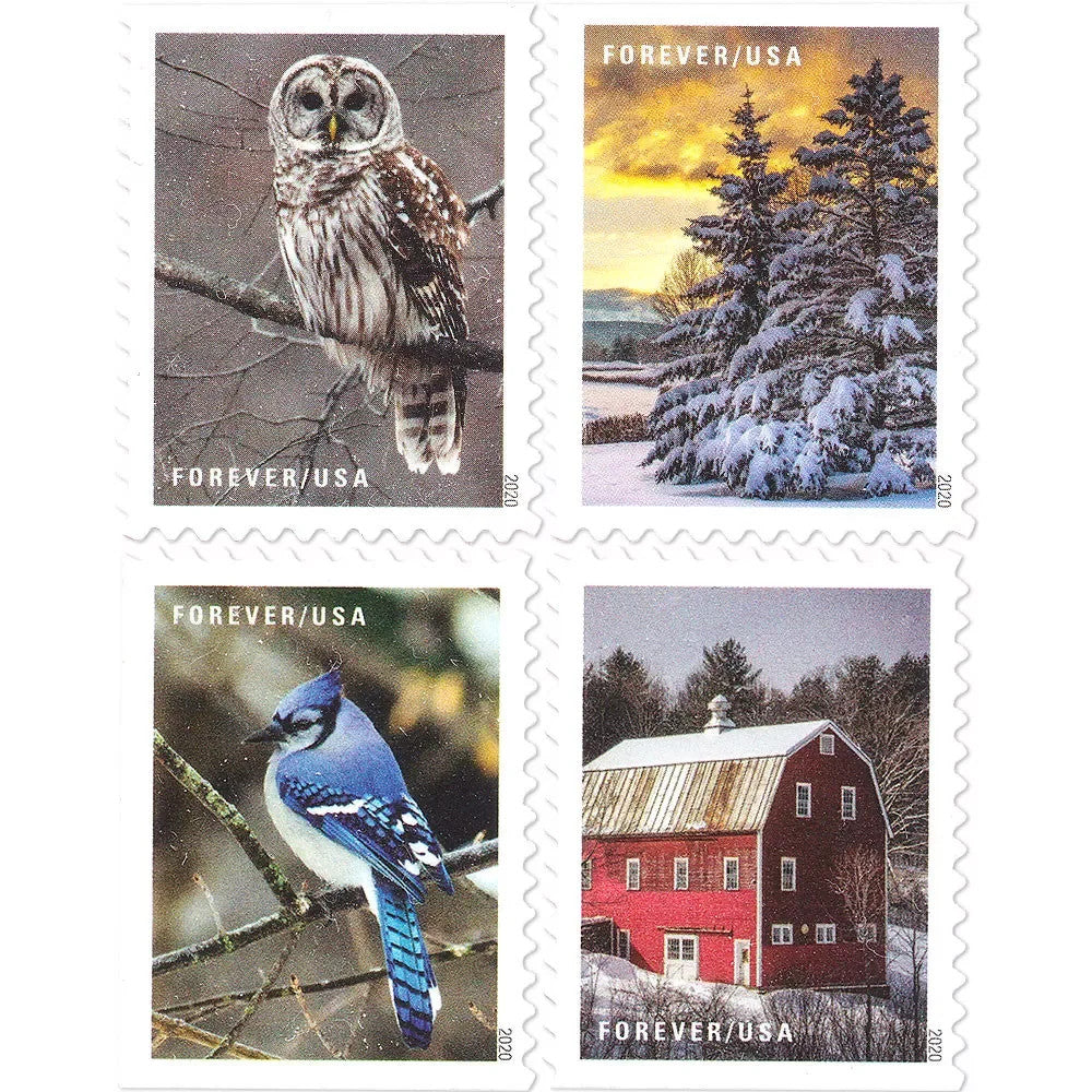 USPS Winter Scenes First Class Forever Postage Stamps