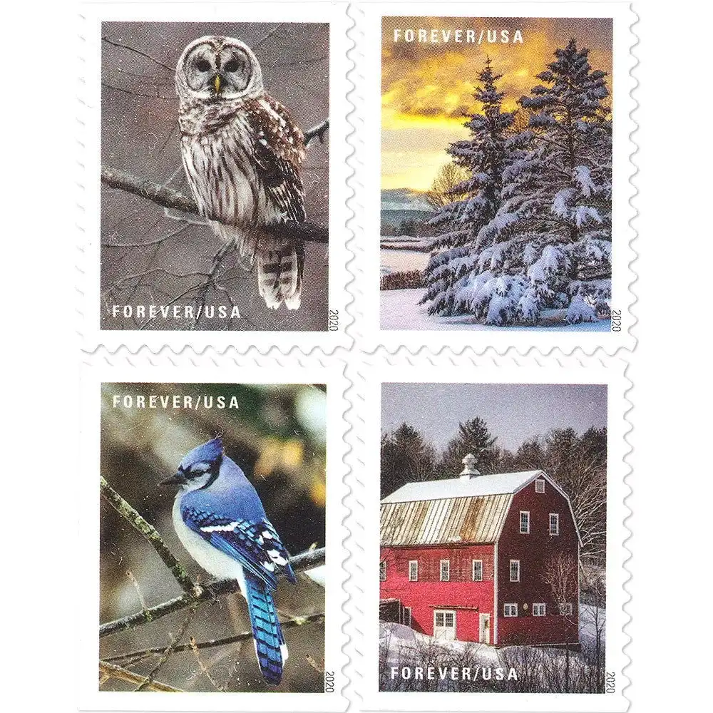 USPS Winter Scenes First Class Forever Postage Stamps