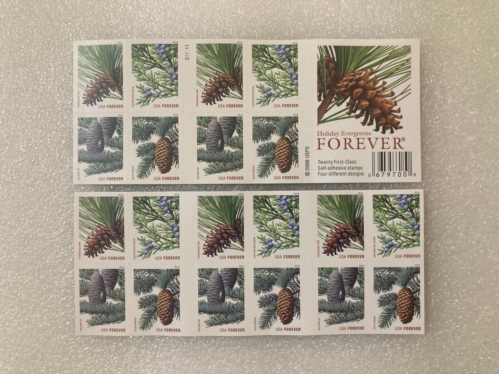 Canadian Stamps USPS Forever Stamps Holiday Evergreens - Booklet Of 20 ...