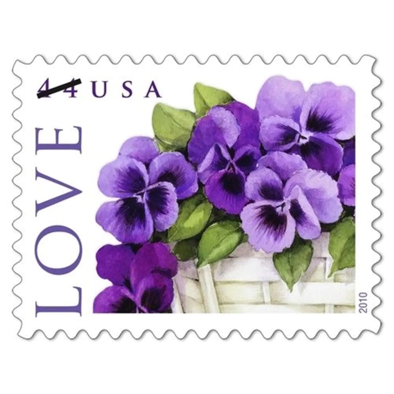 love Pansies in a Basket Collectible Stamp Sheet of Twenty 44 Cent Stamps