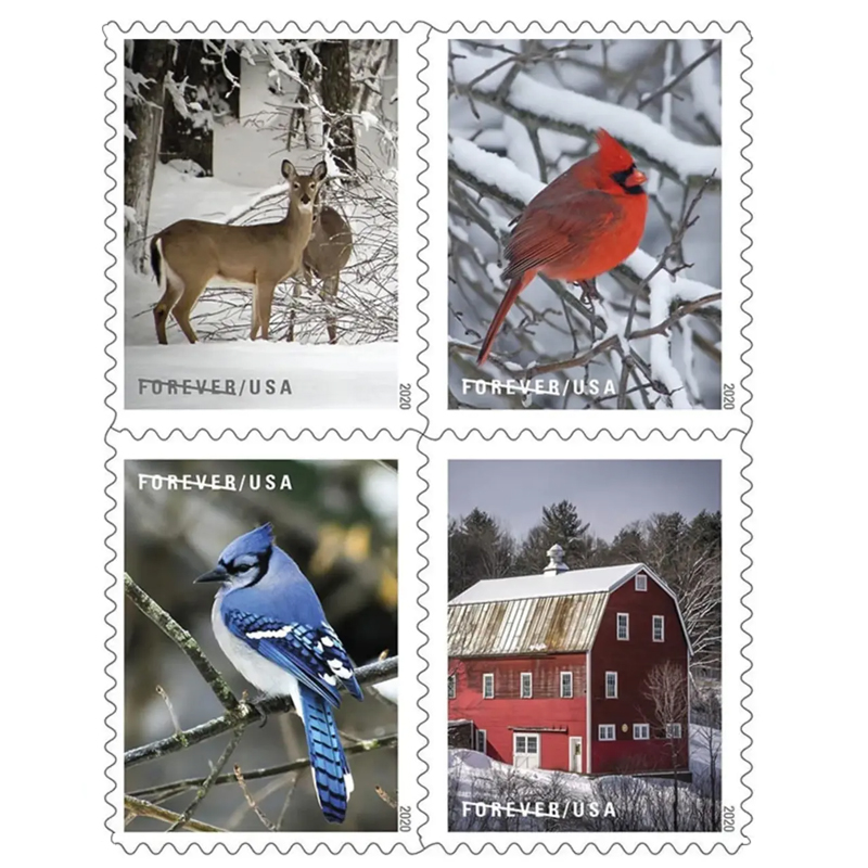USPS Winter Scenes First Class Forever Postage Stamps