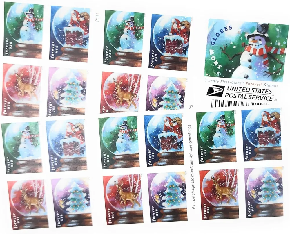 Snow Globes Booklet Stamps