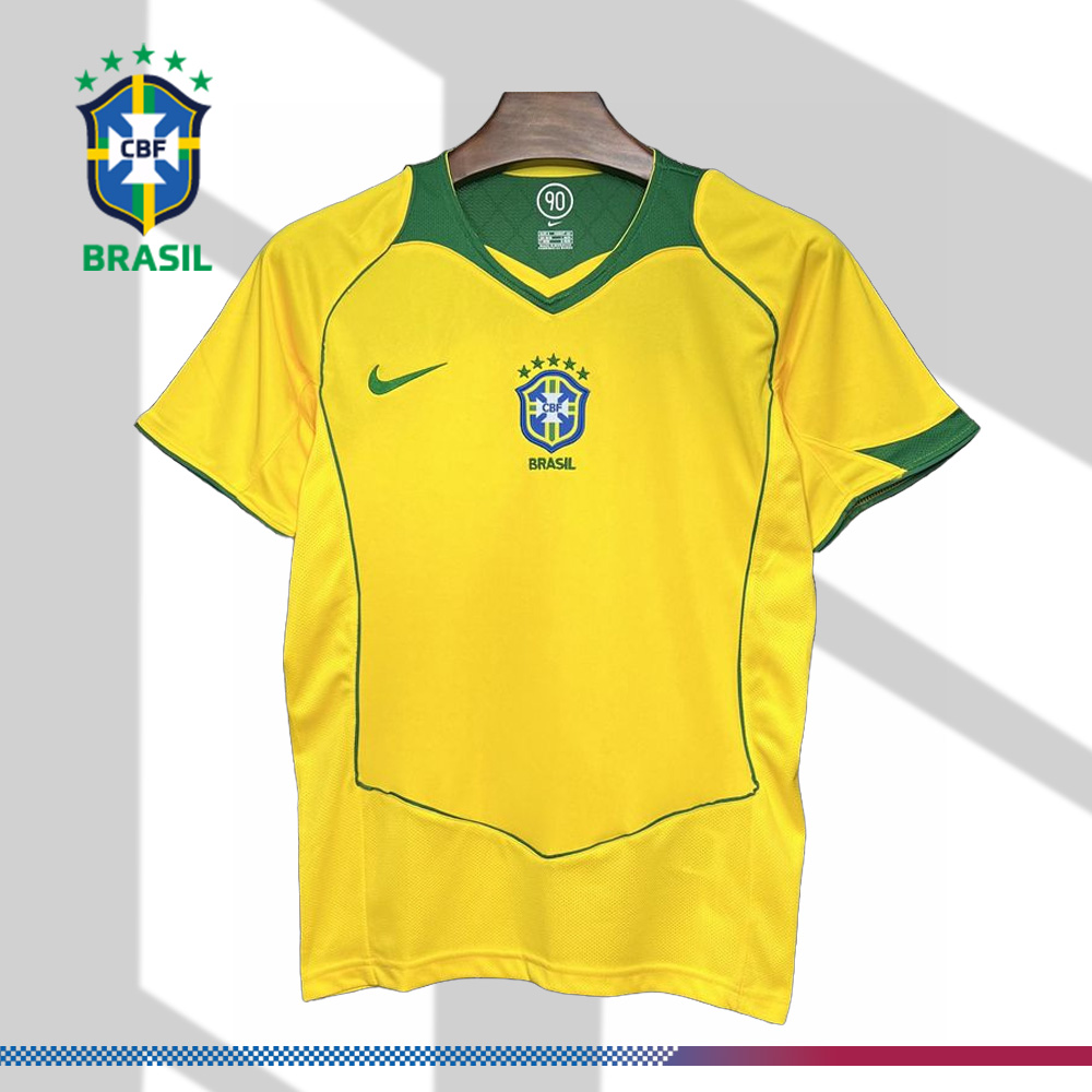 2004 Brazil Home Retro Football Shirt