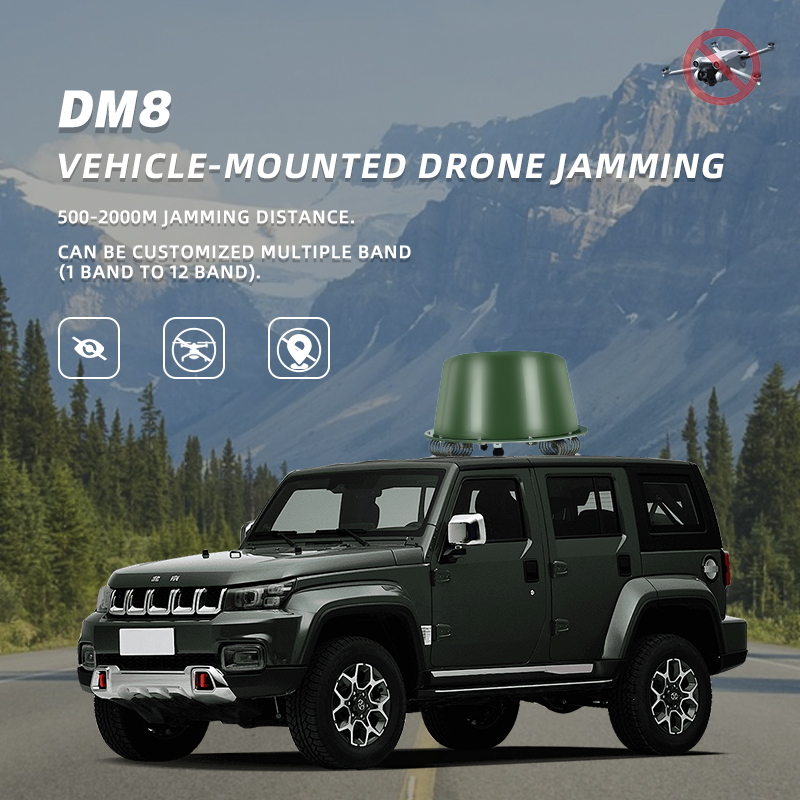 400W Anti Drone UAV System 8 Band Vehicle Mounted FPV Drone Jammer