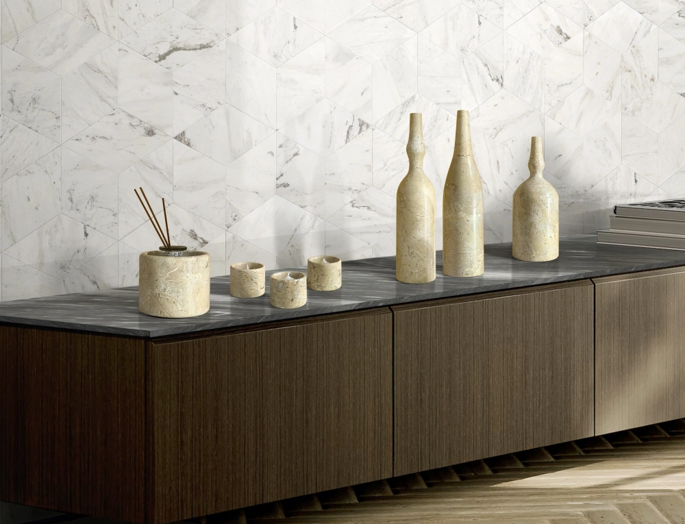 Gold Yellow Beige natural marble living room accessories set, natural ...