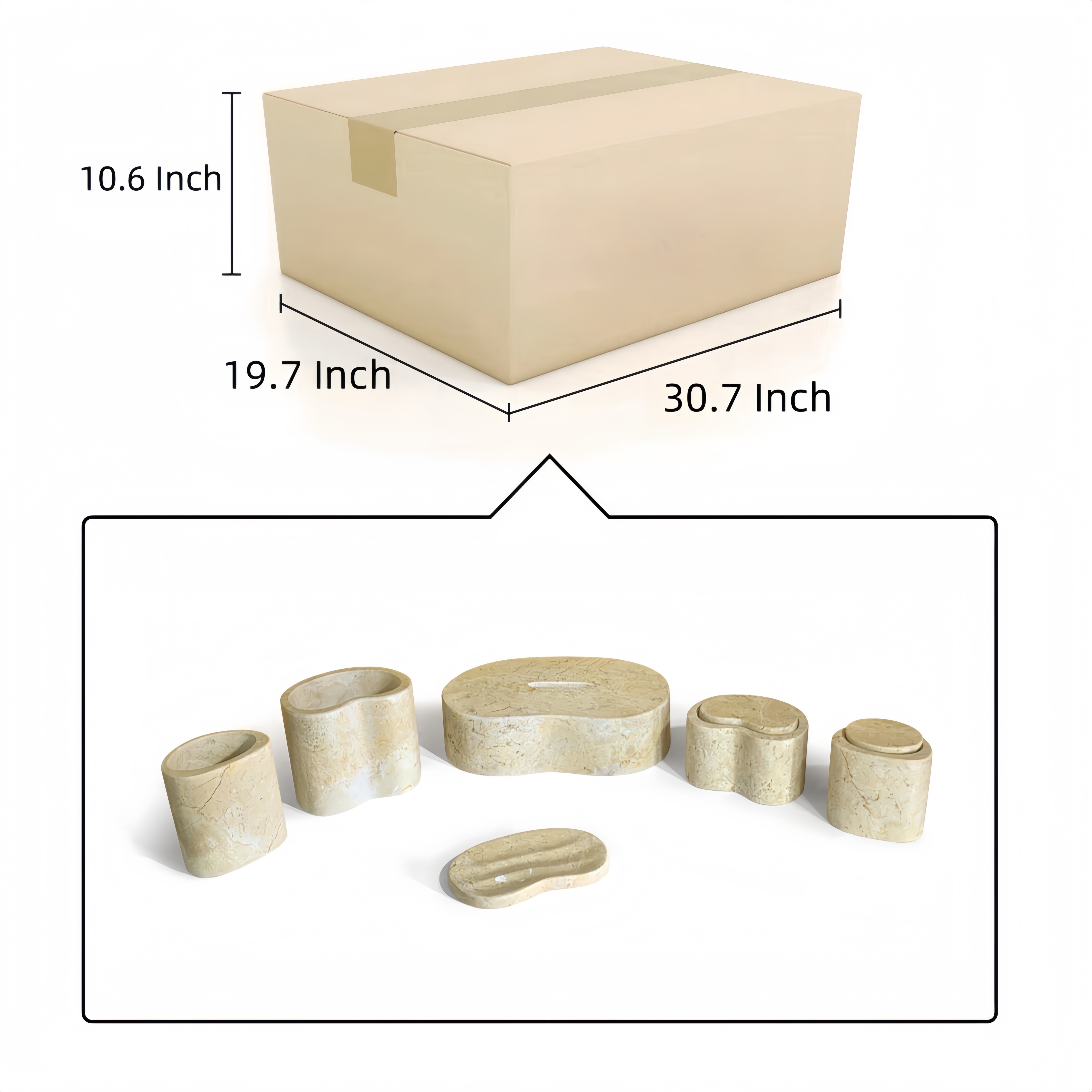 Gold Yellow Beige natural marble bathroom accessories set, natural ...