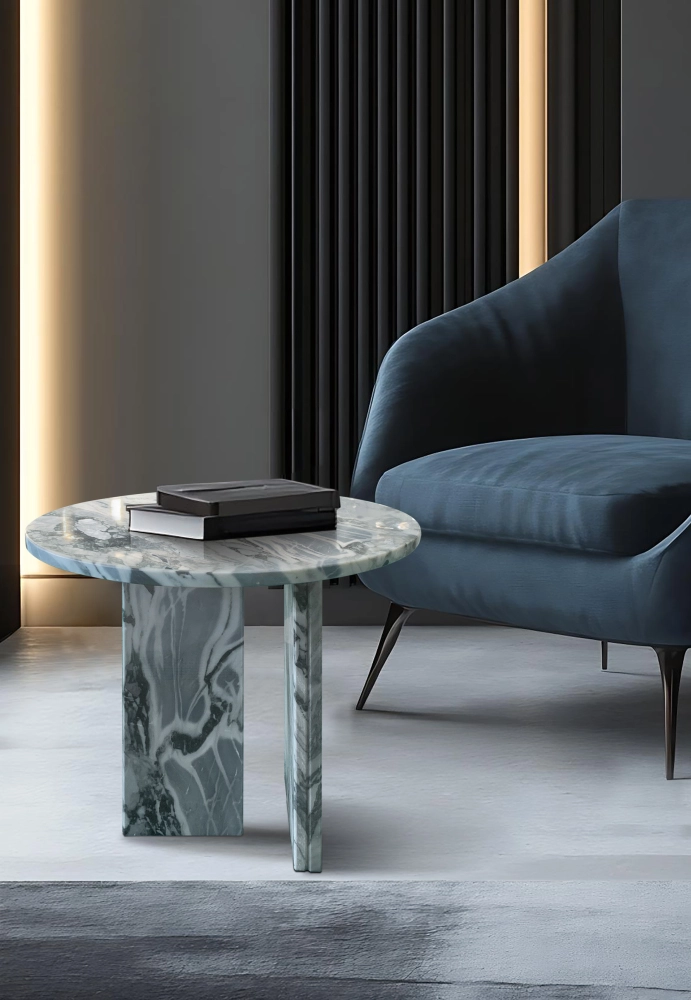 Grey Blue natural marble coffee table, small table,living room table ...