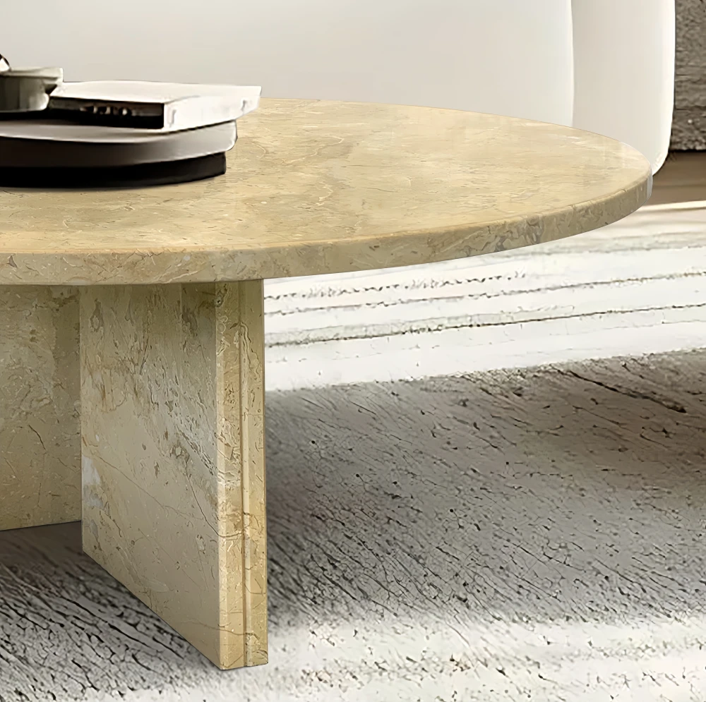 Gold Yellow Beige natural marble coffee table, small table,living room ...