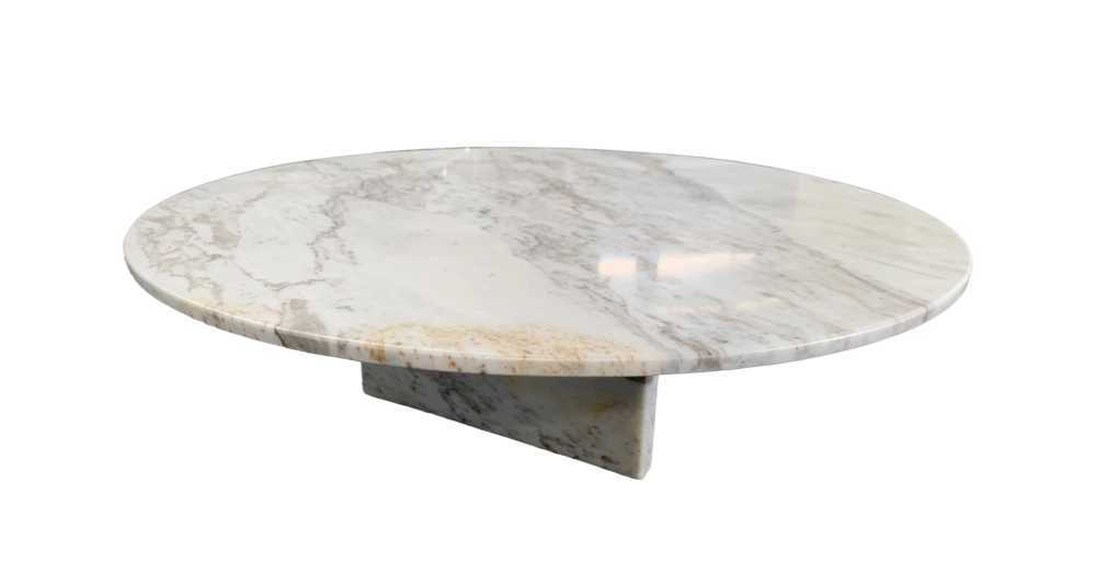 Snow Mountain White Natural Marble Coffee Table, Living Room Table ...