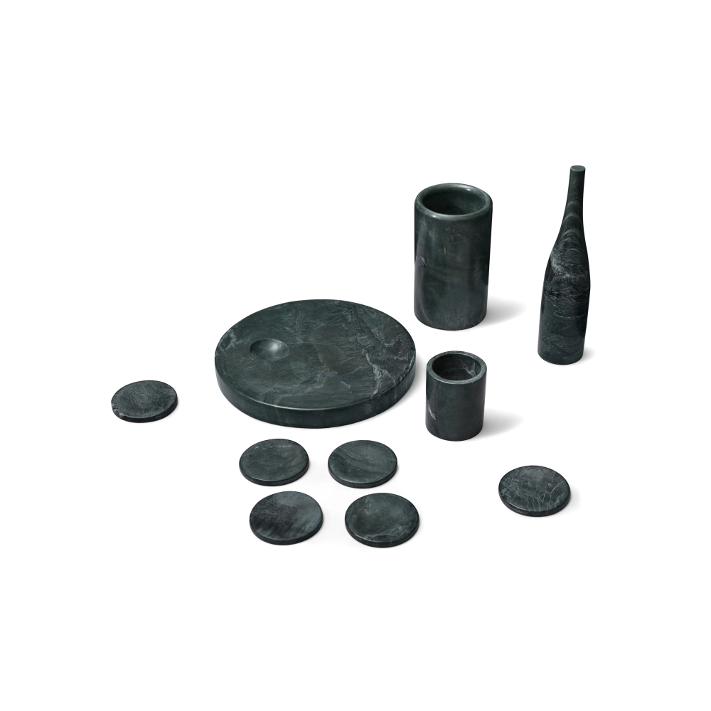 Green Marble 10-Piece Dining Set | Luxury Serving Collection with Wine ...