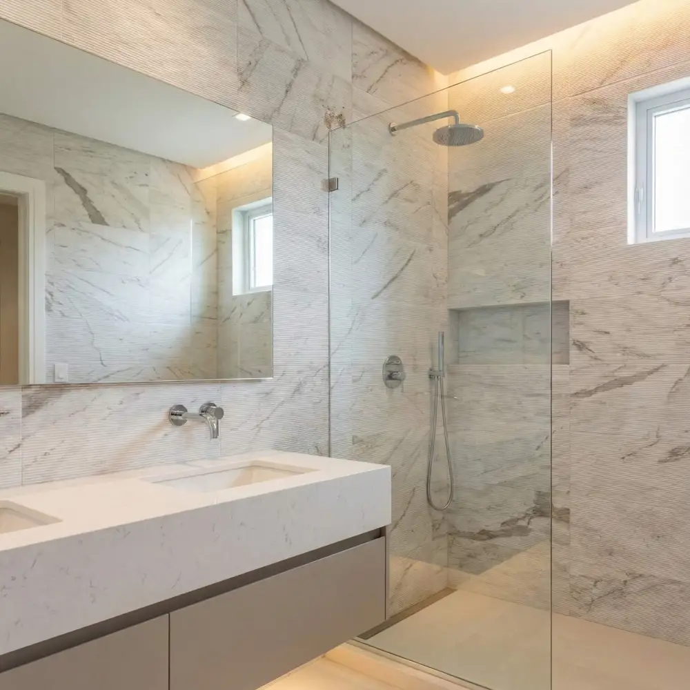 White Fluted Marble Wall Tiles | 12x24 Natural Stone | USA Stock & Shipping